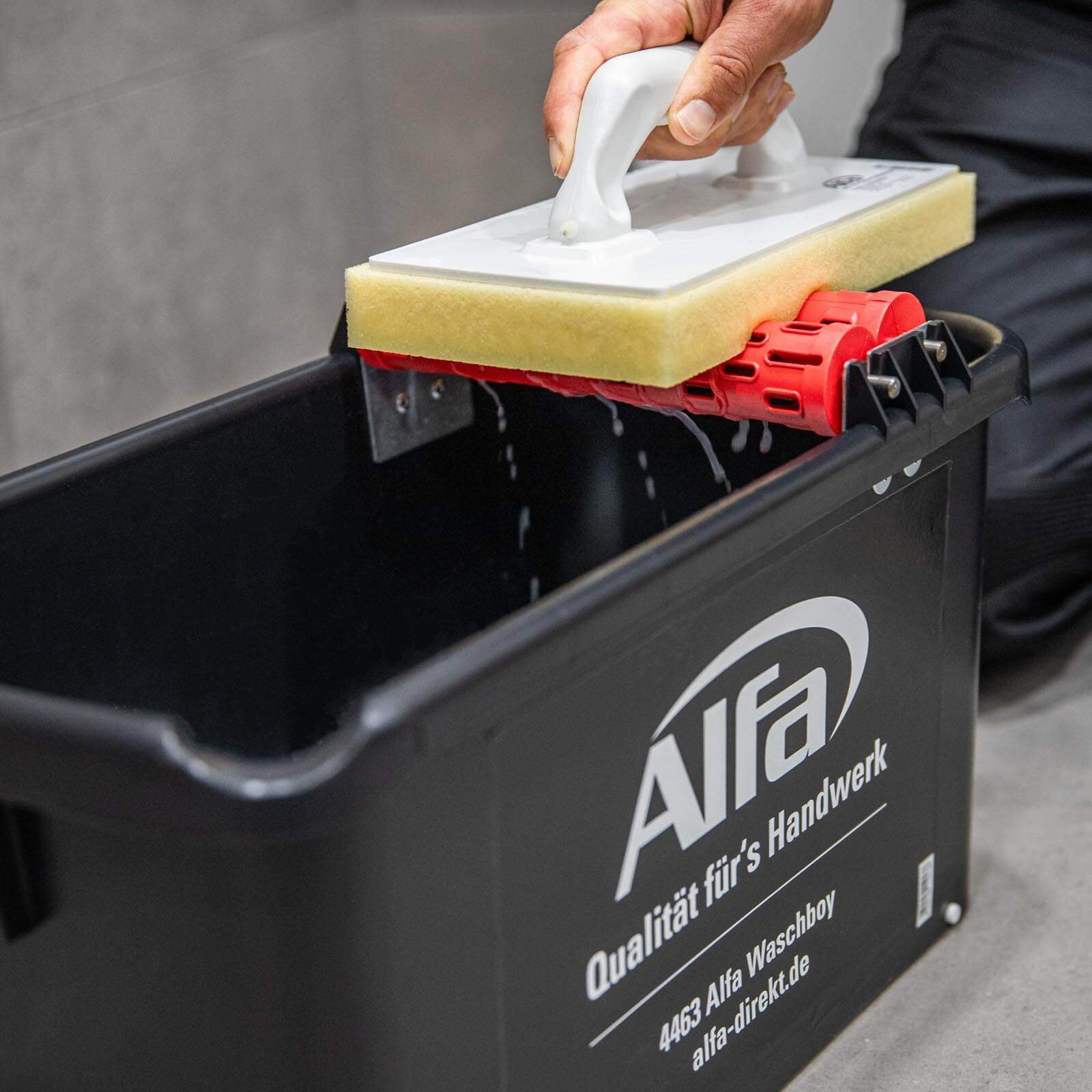 Laveur Pro avec 2 roues de sol et 2 rouleaux de lavage à picots