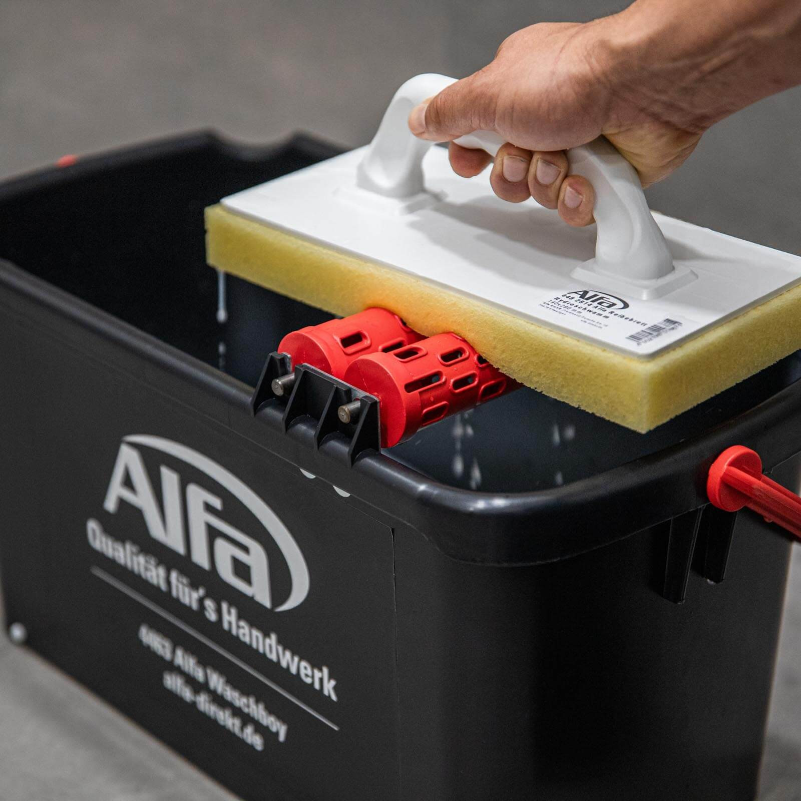 Laveur Pro avec 2 roues de sol et 2 rouleaux de lavage à picots